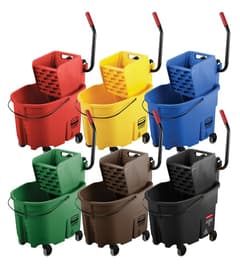 colour coded mops and buckets poster