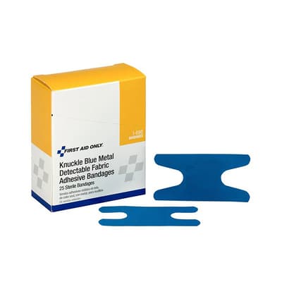 Metal Detectable Adhesive Knuckle Bandages - Honeywell® | Blue | Fabric
